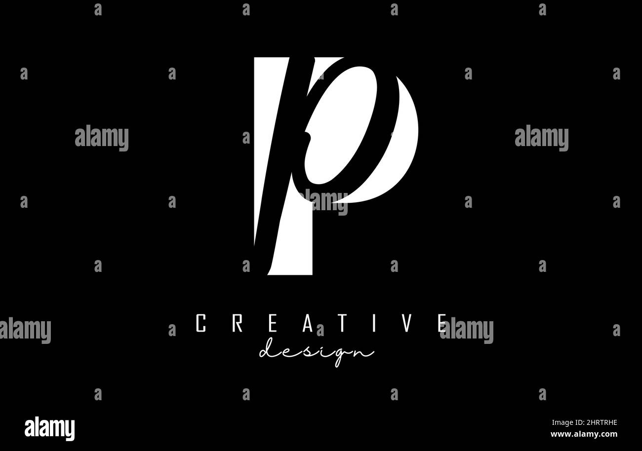 White and Black Letters Pp logo with a minimalist design. Letters P and ...