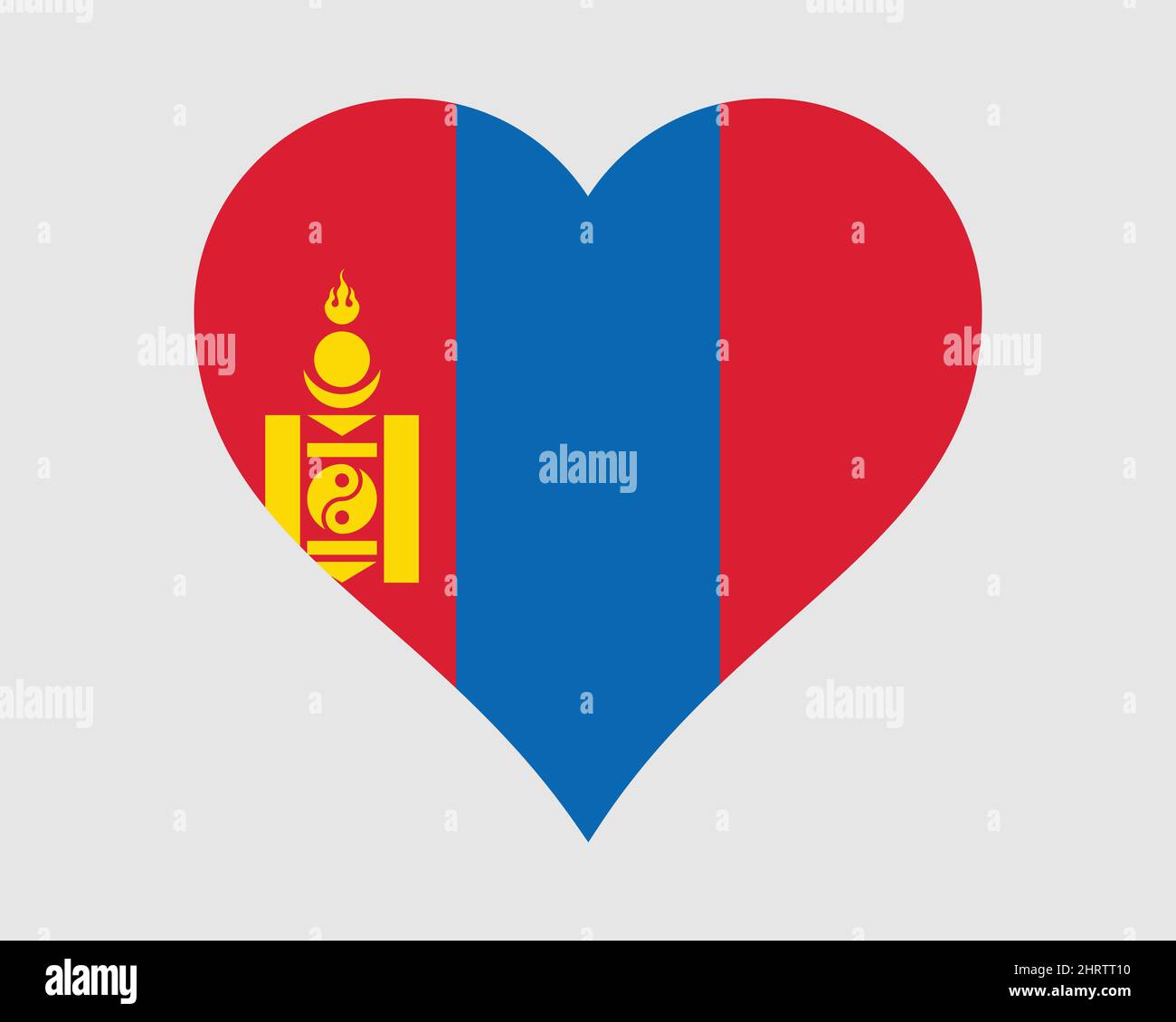 Mongolia Heart Flag. Mongolian Love Shape Country Nation National Flag ...