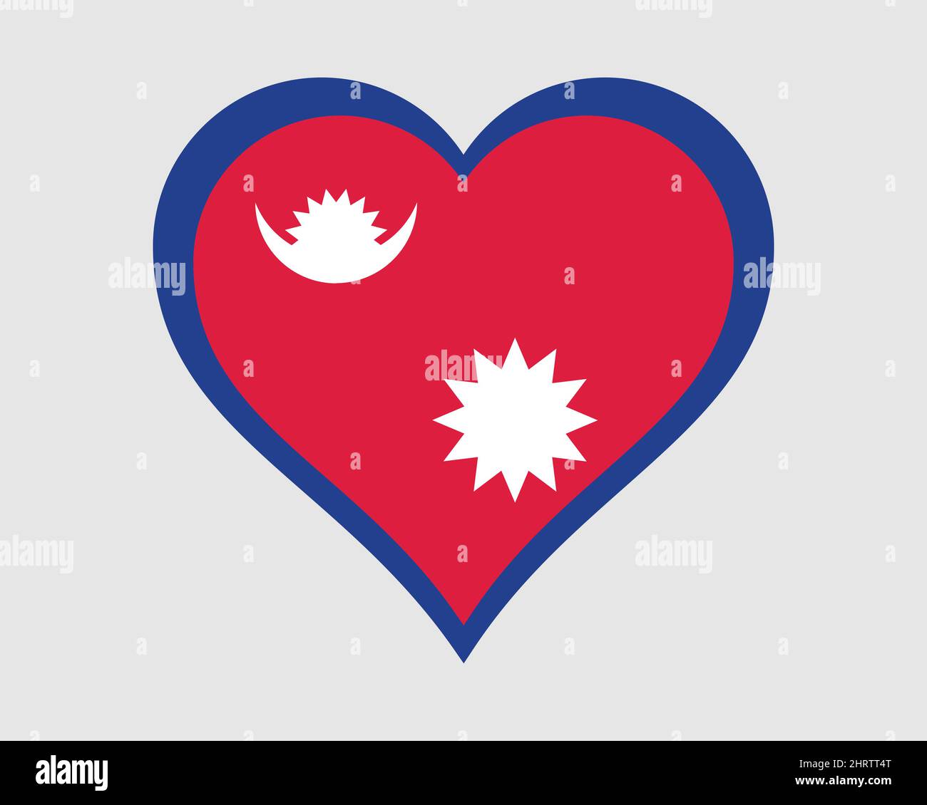 Nepal Heart Flag. Nepali Nepalese Love Shape Country Nation National ...