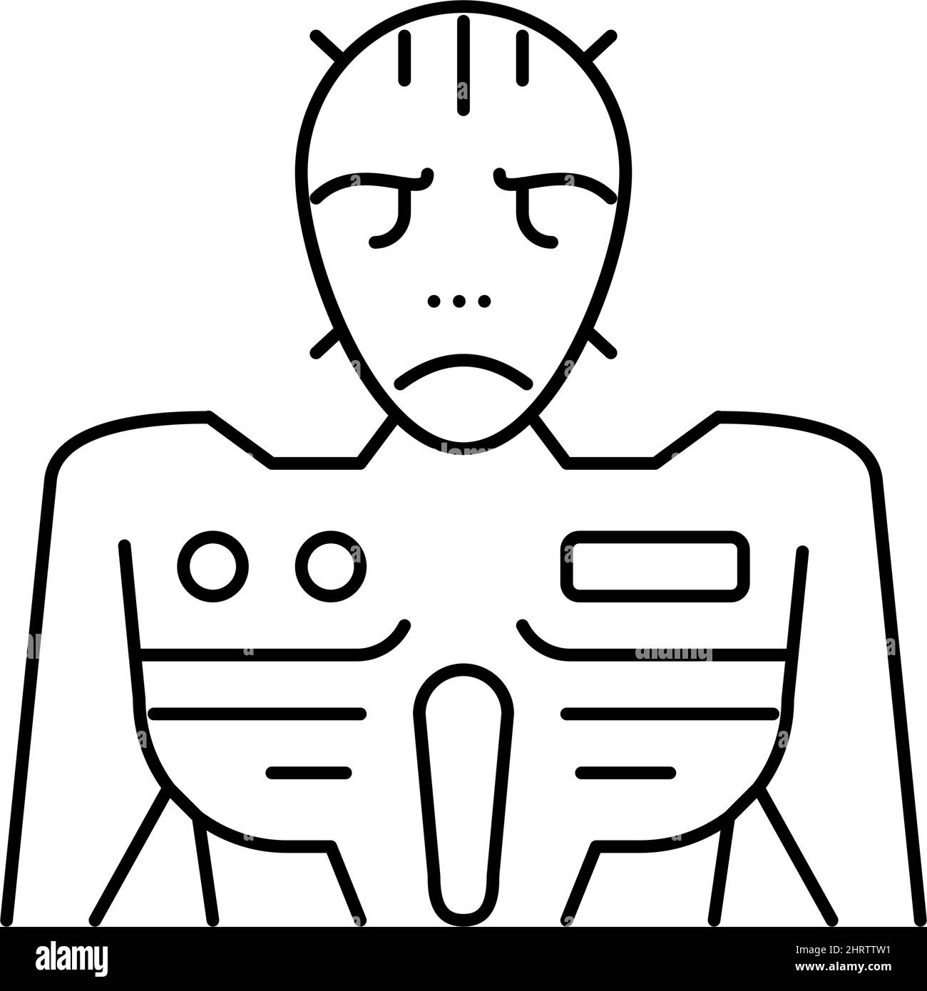 green alien line icon vector illustration Stock Vector Image & Art - Alamy