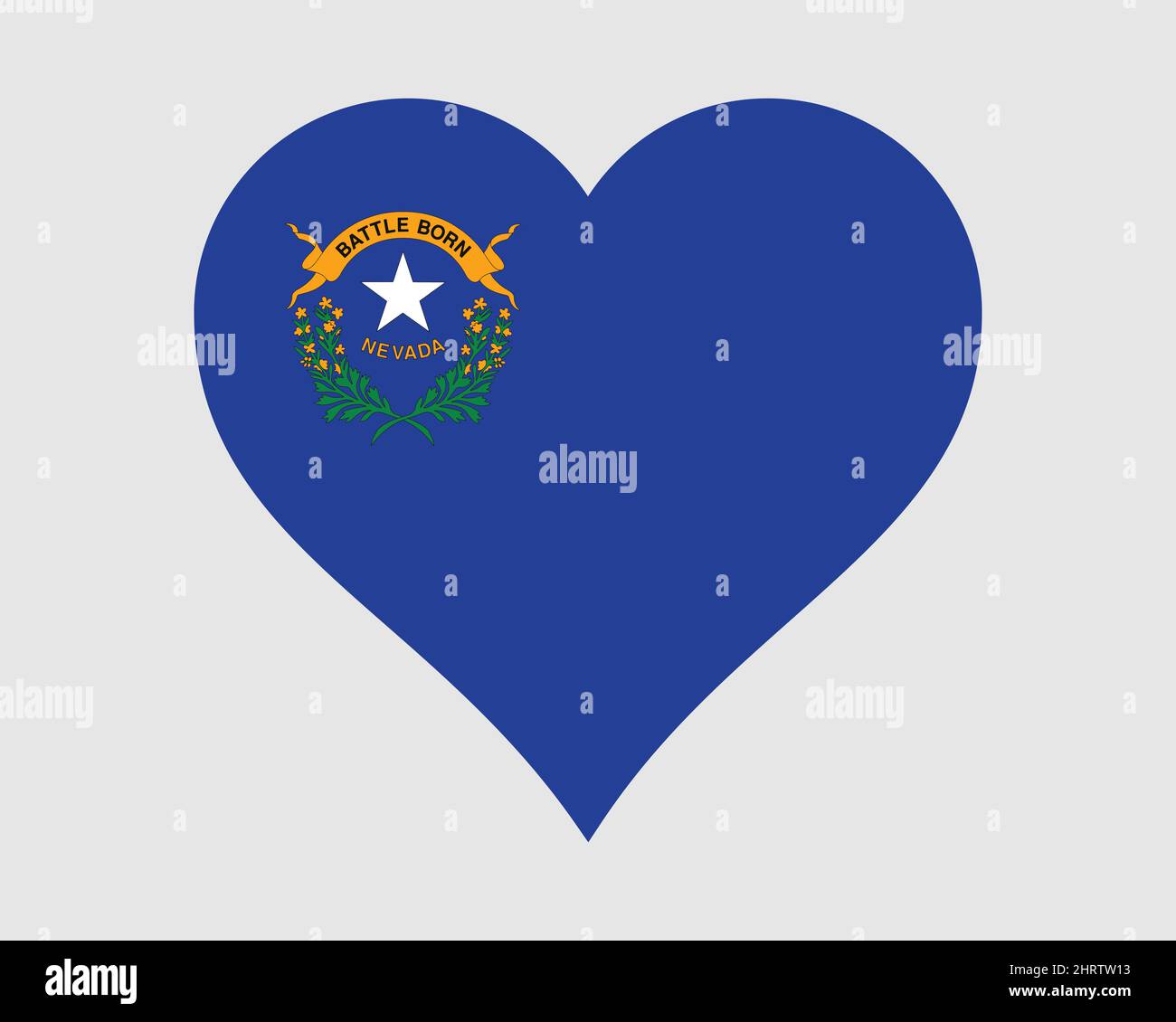 Nevada USA Heart Flag. NV US Love Shape State Flag. Nevadan United ...
