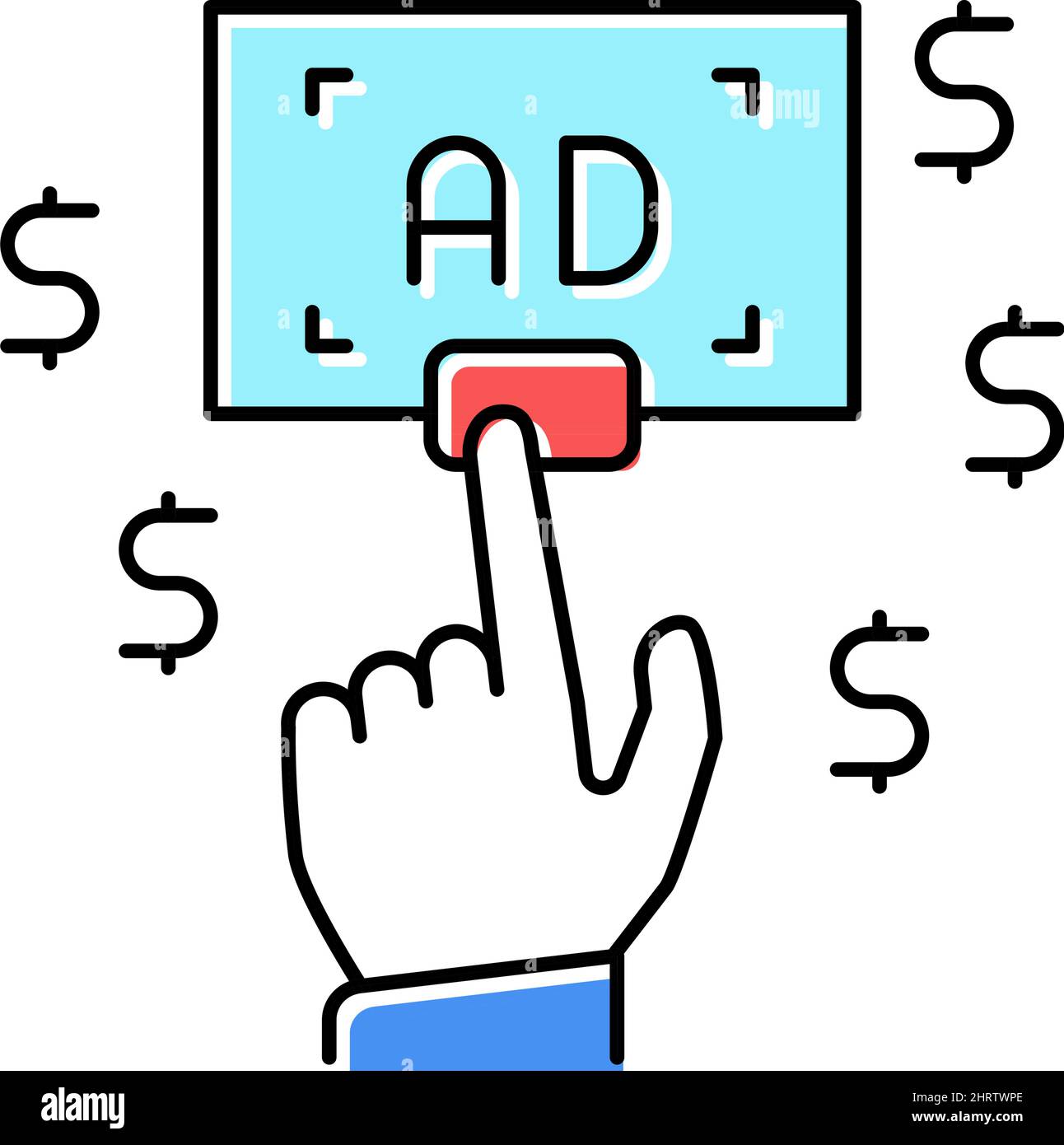 pay per click color icon vector illustration Stock Vector Image & Art ...