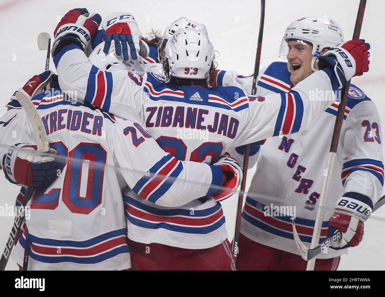 New York Rangers’ Chris Kreider (20) celebrates with teammates after ... New York Rangers’ Chris Kreider (20) celebrates with teammates after ...