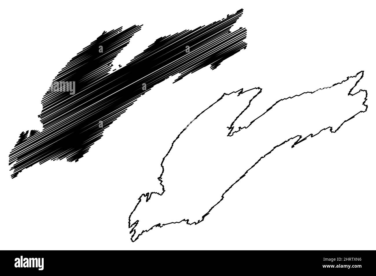 Alsta island (Kingdom of Norway) map vector illustration, scribble ...
