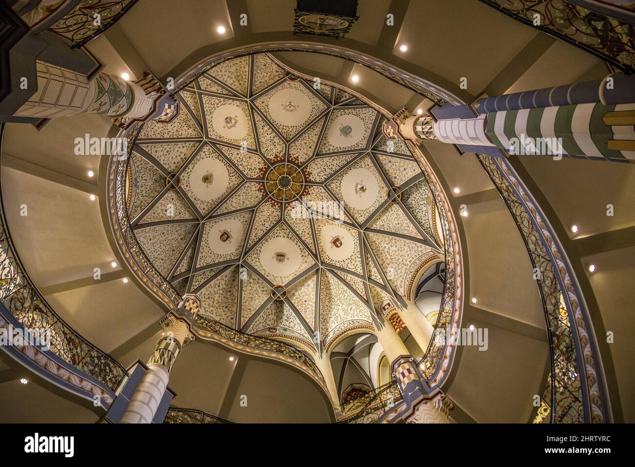 Low-angle shot of the ceiling of a regional court in Halle Saale Stock ...