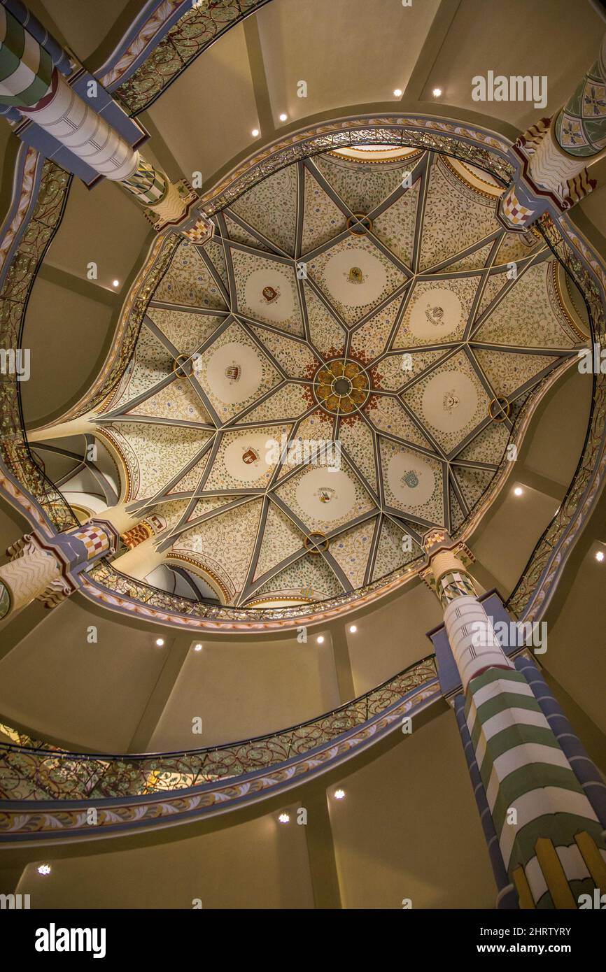 Low-angle shot of the ceiling of a regional court in Halle Saale Stock ...