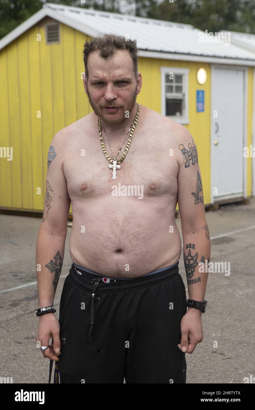 Blake Piper is pictured in the "A Better Tent City," community In ...