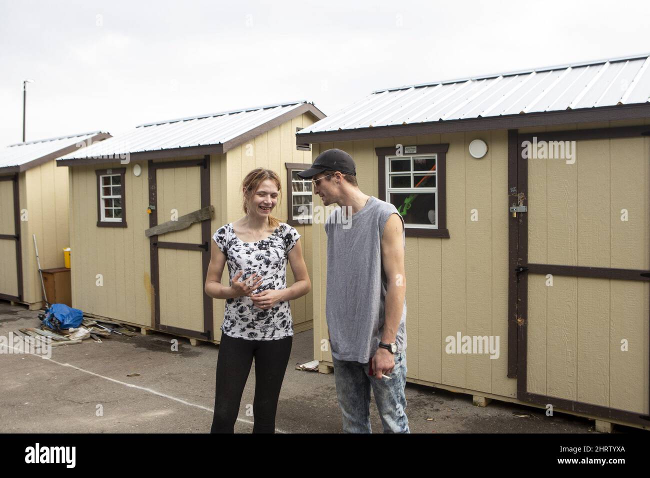 Tim Wel and Bree Cooper are pictured in the "A Better Tent City ...
