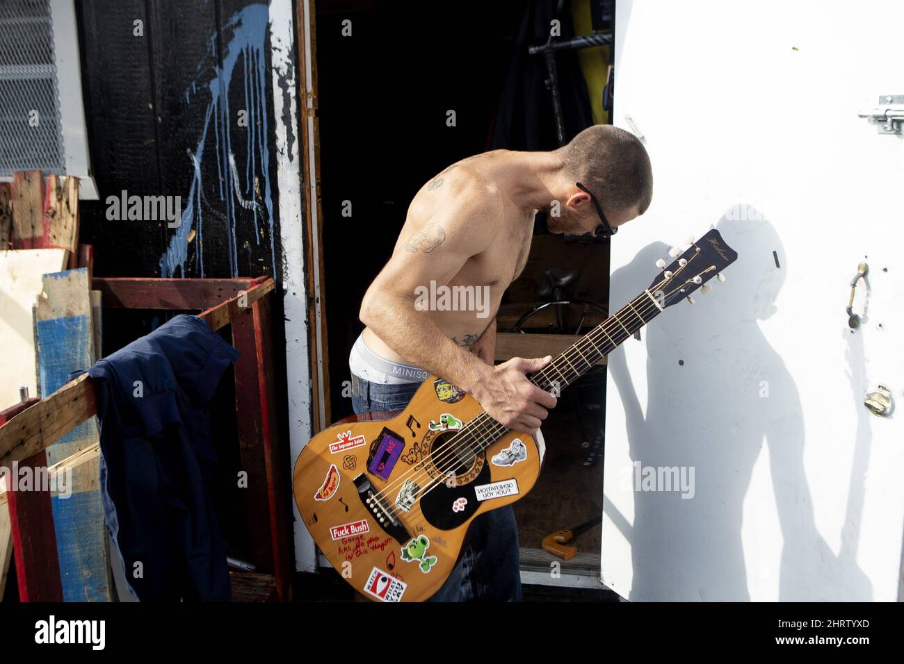 David Fitzpatrick is pictured outside his home in the "A Better Tent ...