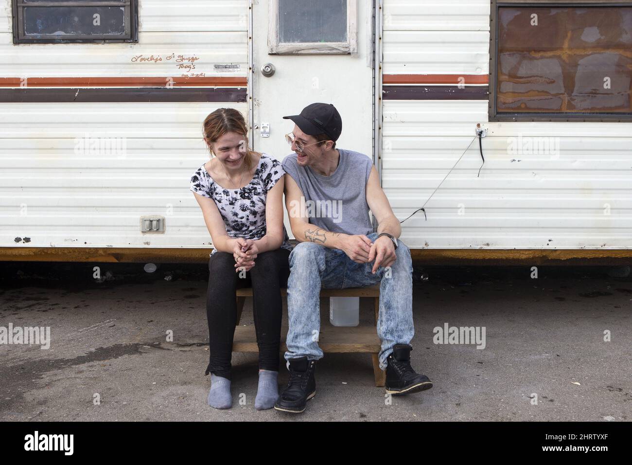 Tim Wel and Bree Cooper are pictured in the "A Better Tent City ...