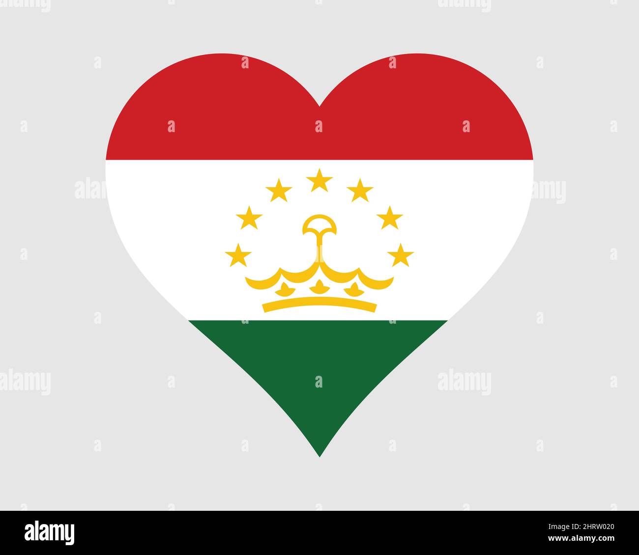 Tajikistan Heart Flag. Tajik Tajikistani Love Shape Country Nation ...