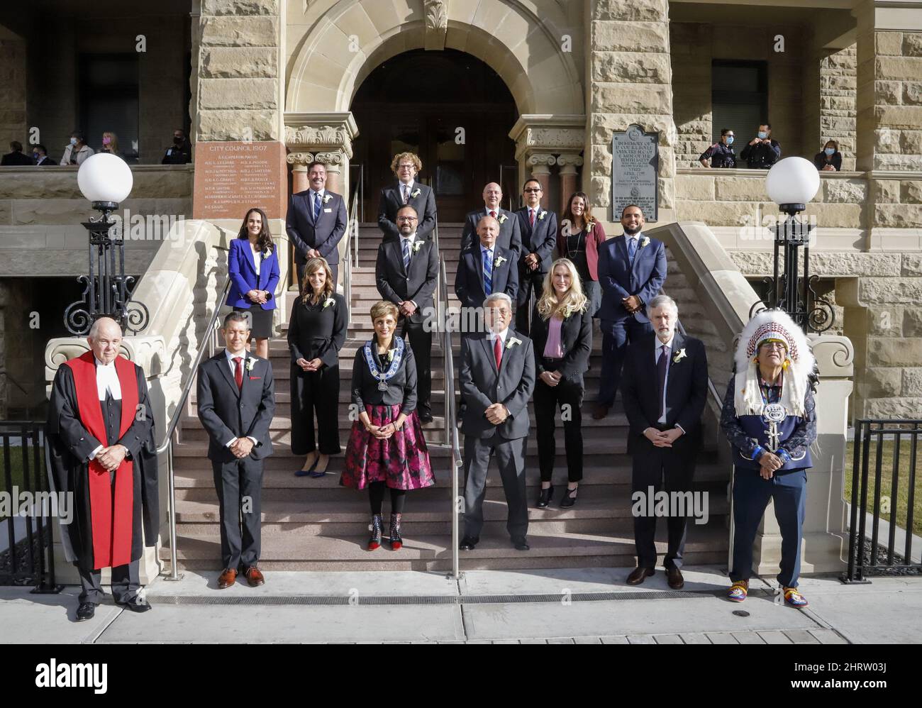 Jyoti Gondek, front row third from left, poses with her council after ...