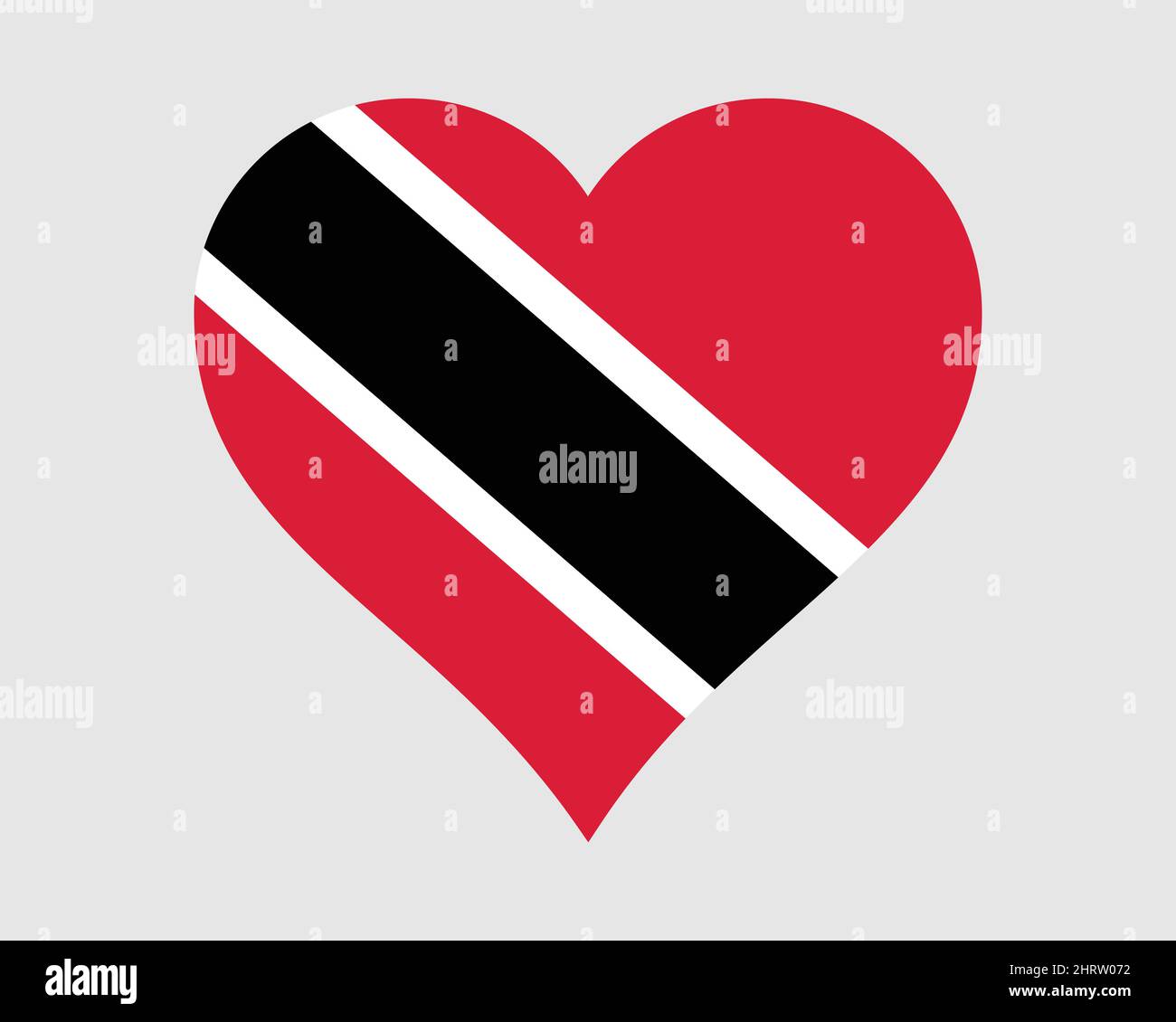 Trinidad and Tobago Heart Flag. Trinidadian and Tobagonian Love Shape ...
