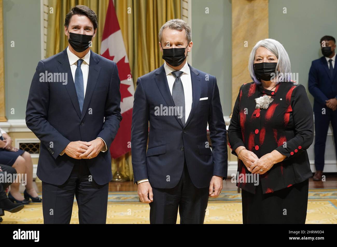 Prime Minister Justin Trudeau, left, and Gov. Gen. Mary May Simon ...