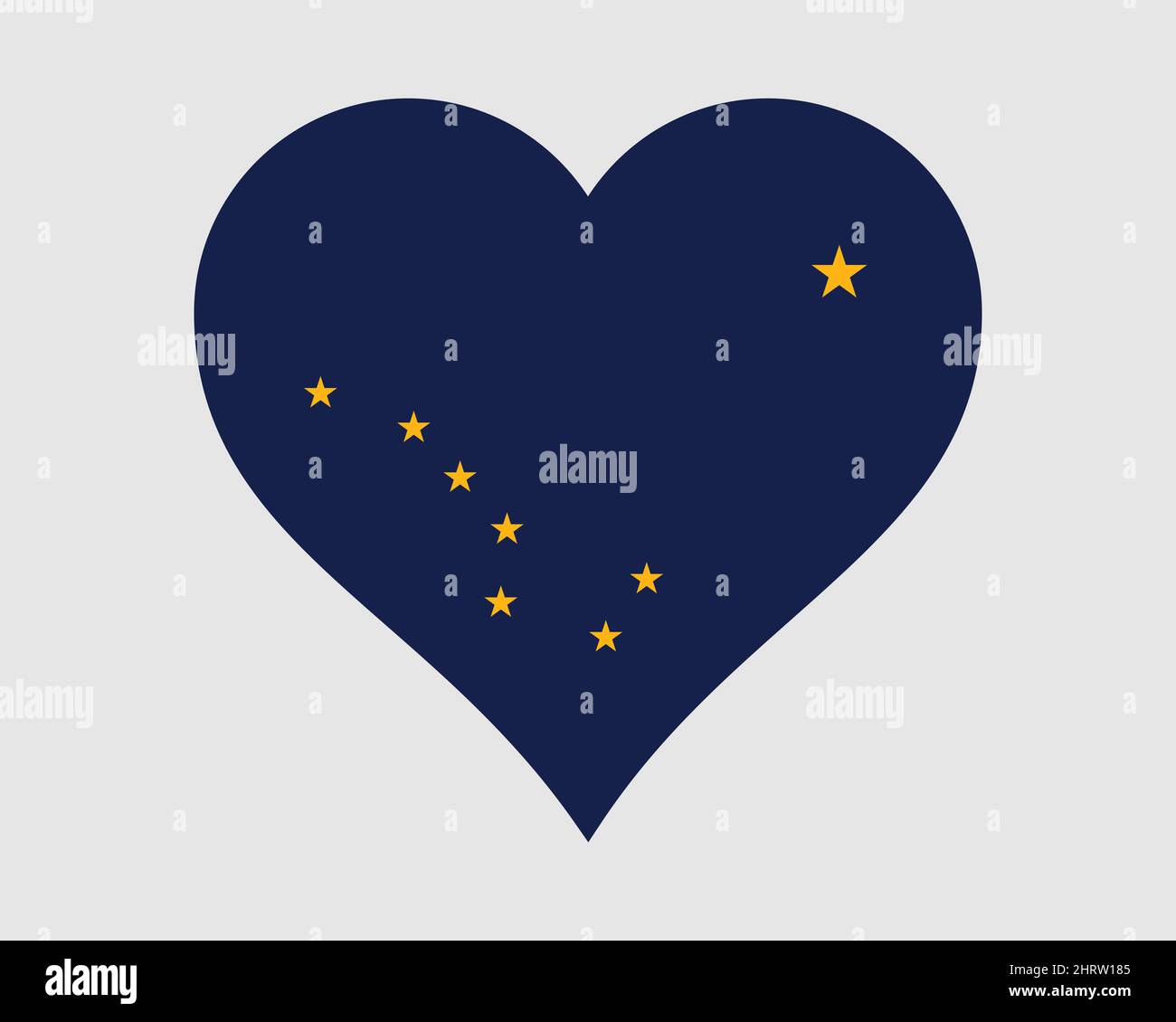 Alaska USA Heart Flag. AK US Love Shape State Flag. Alaska United ...