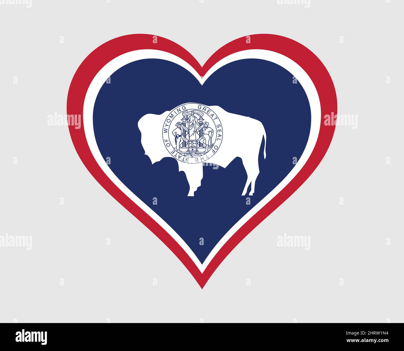 Wyoming USA Heart Flag. WY US Love Shape State Flag. Equality State ...