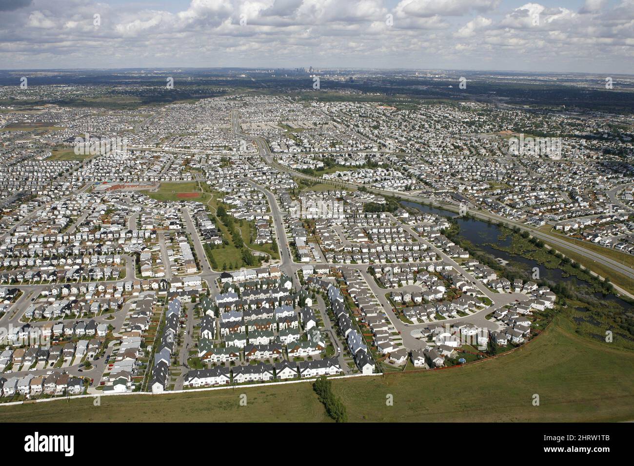 Urban sprawl on the outer limits of Calgary seen from the air Sept. 6 ...