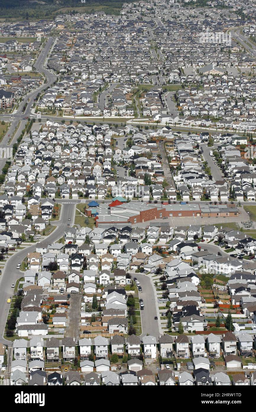 Urban sprawl on the outer limits of Calgary seen from the air Sept. 6 ...