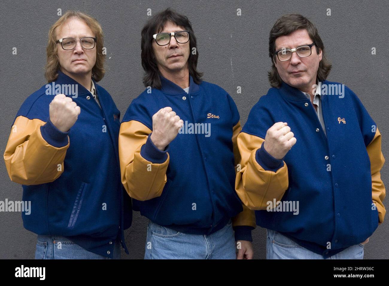 The Hanson Brothers, actors in the Slapshot movie series, Jack (left ...