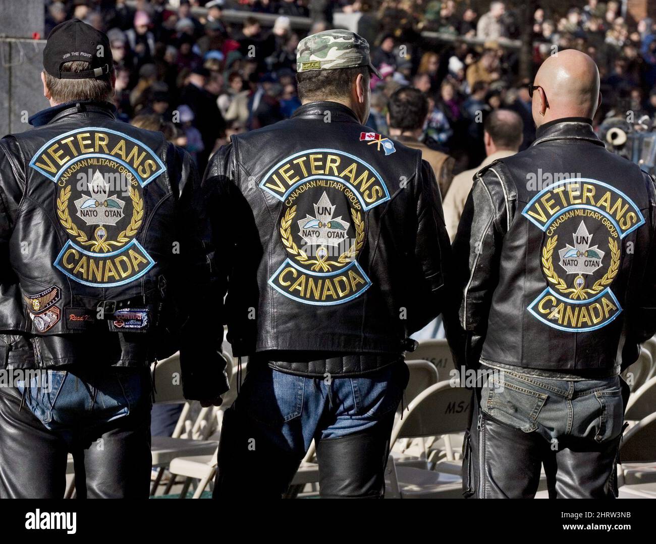Members of a Canadian military veterans motorcycle club attend ...