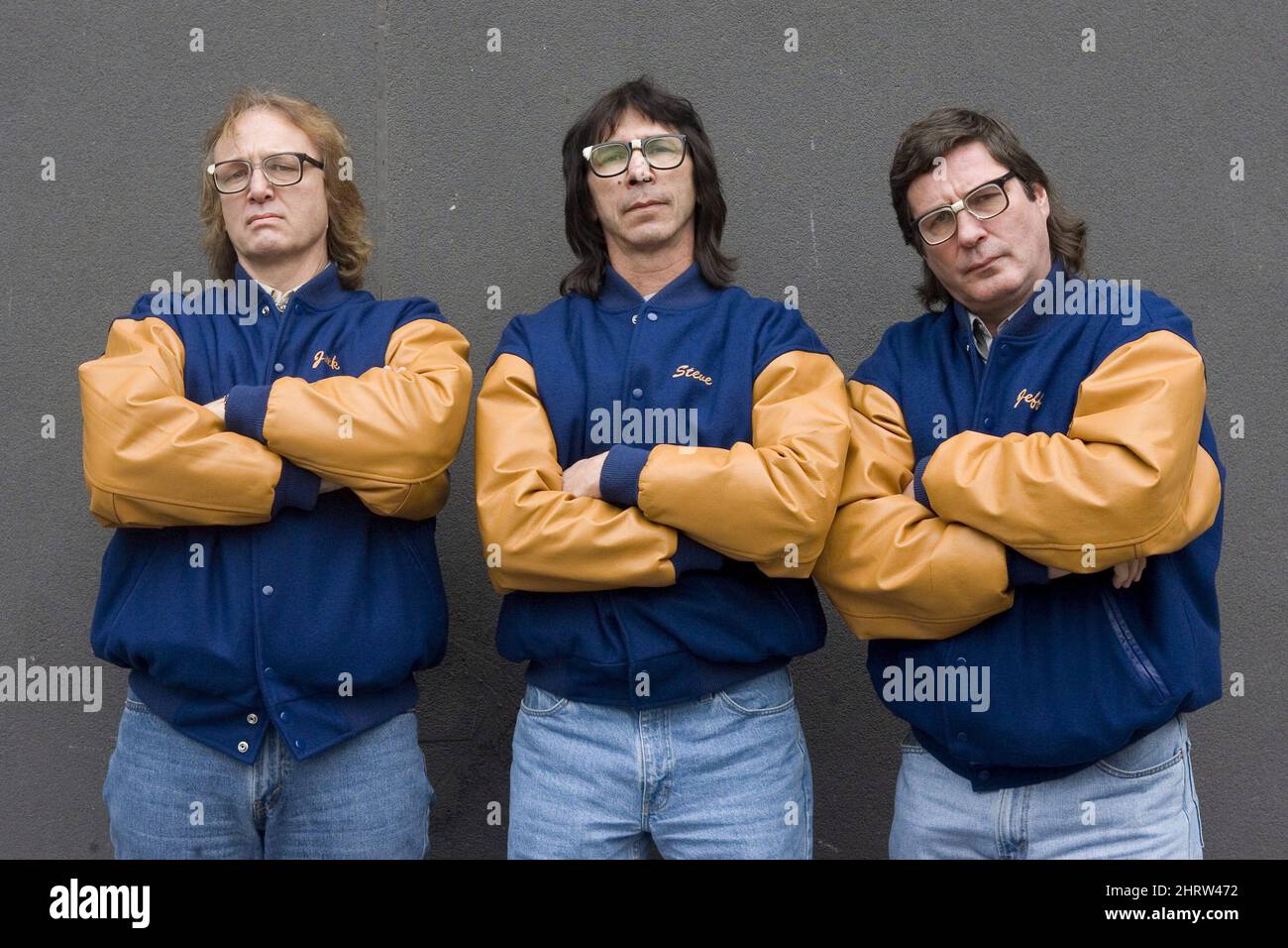 The Hanson Brothers, actors in the Slapshot movie series, (left to right) Dave Hanson, Steve ...