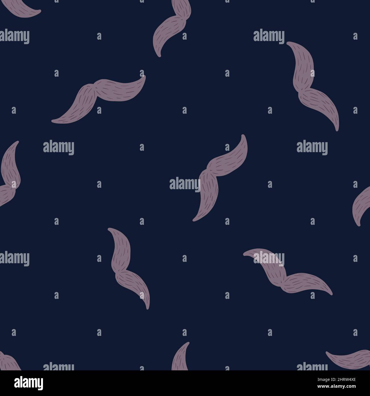 Mustache seamless pattern on. Vintage barber shop in doodle style. Hand ...