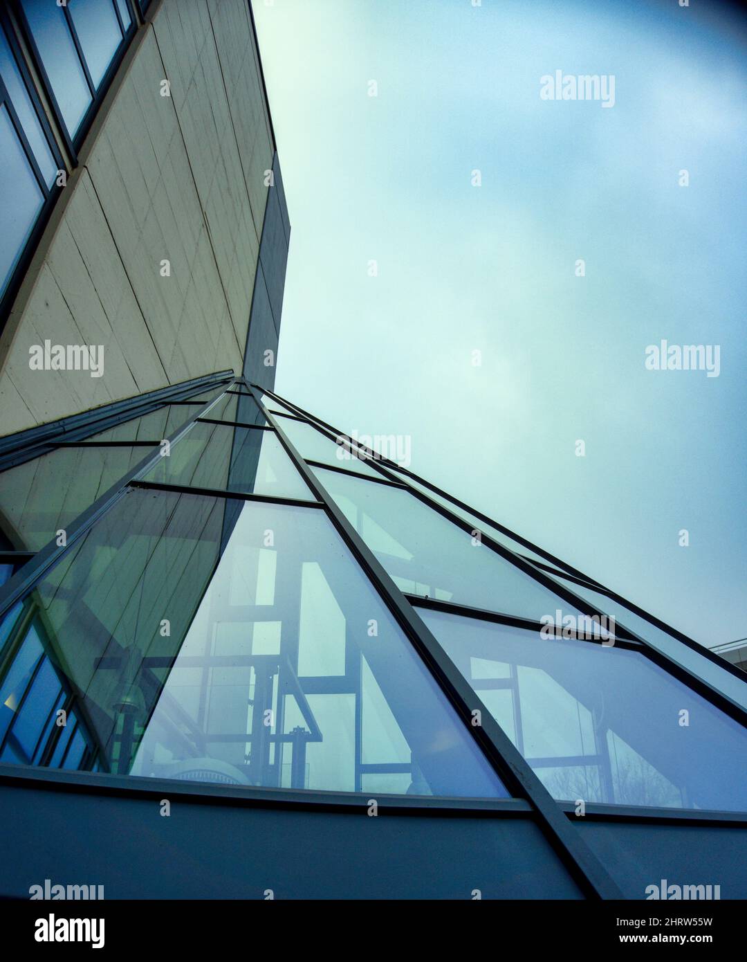 Low angle shot of a glassy building in Bad Buchau, Germany Stock Photo ...