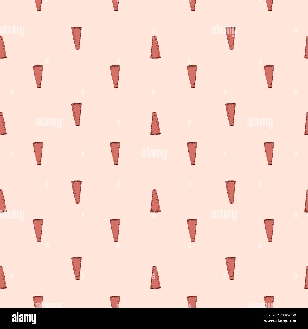 Tube cosmetic cream seamless pattern. Elements spa in doodle style ...