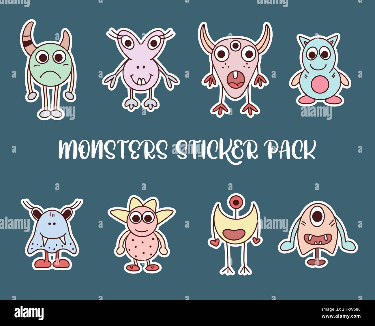 Freaky monsters set Stock Vector Image & Art - Alamy