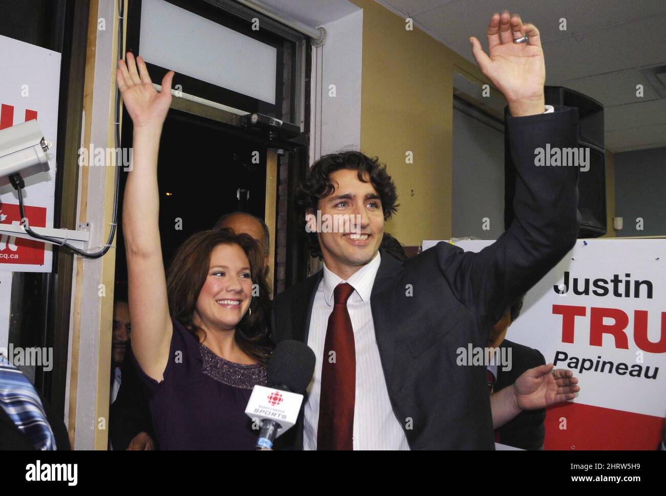 Newly elected MP for the Liberal Party, Justin Trudeau arrives ...