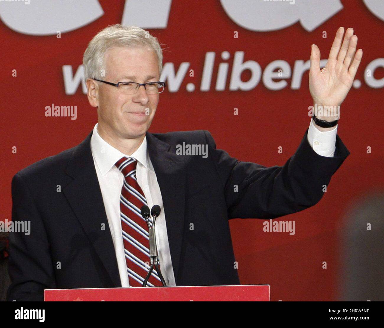 Liberal Leader Stephane Dion takes to the stage after losing the ...