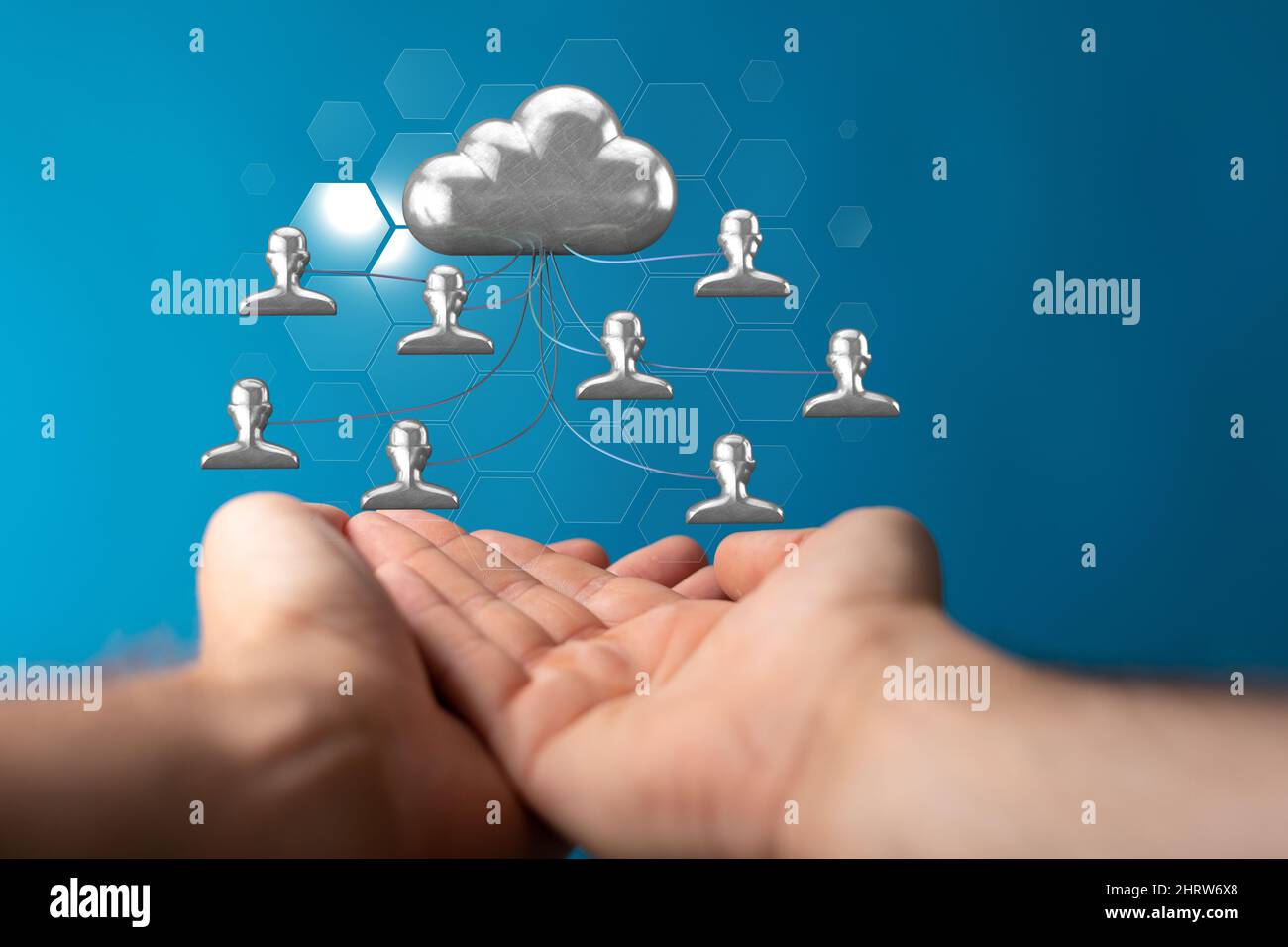 Illustration of organization chart team concept networking above the ...