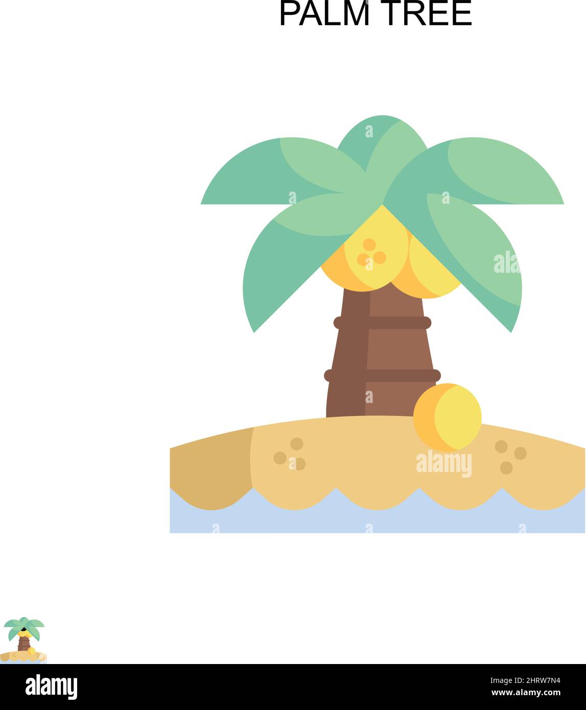Palm tree Simple vector icon. Illustration symbol design template for ...