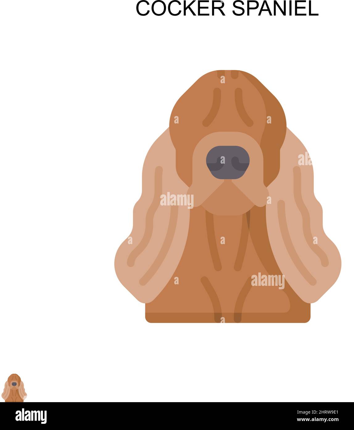 Cocker spaniel Simple vector icon. Illustration symbol design template ...
