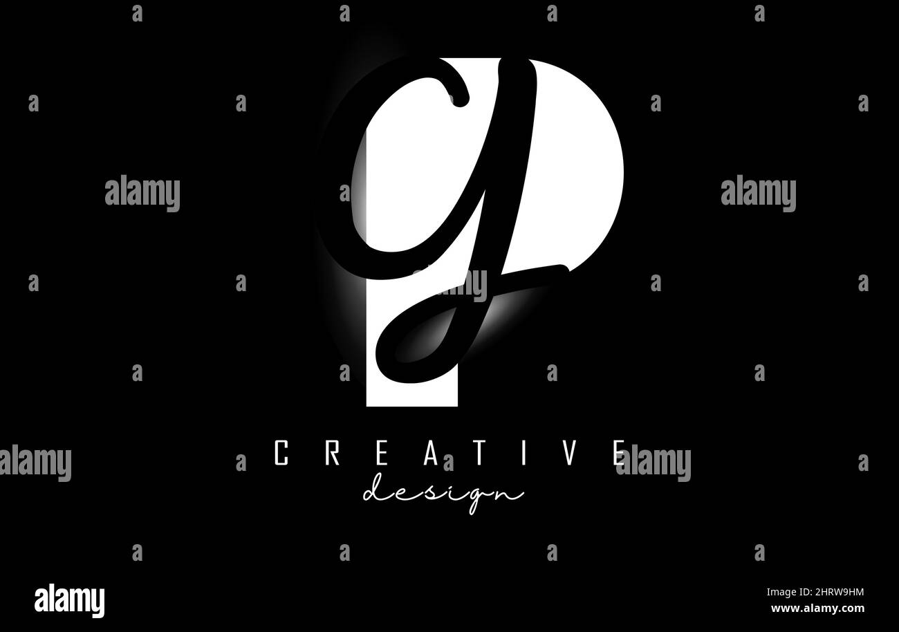 White and Black Letters PG logo with a minimalist design. Letters P and ...