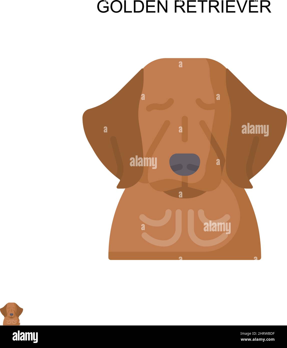 Golden retriever Simple vector icon. Illustration symbol design ...