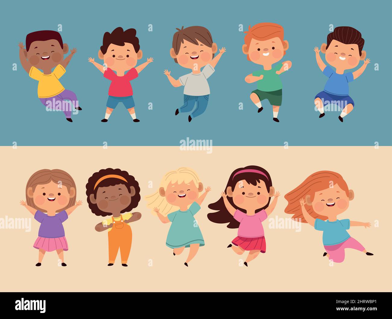 ten little kids characters Stock Vector Image & Art - Alamy