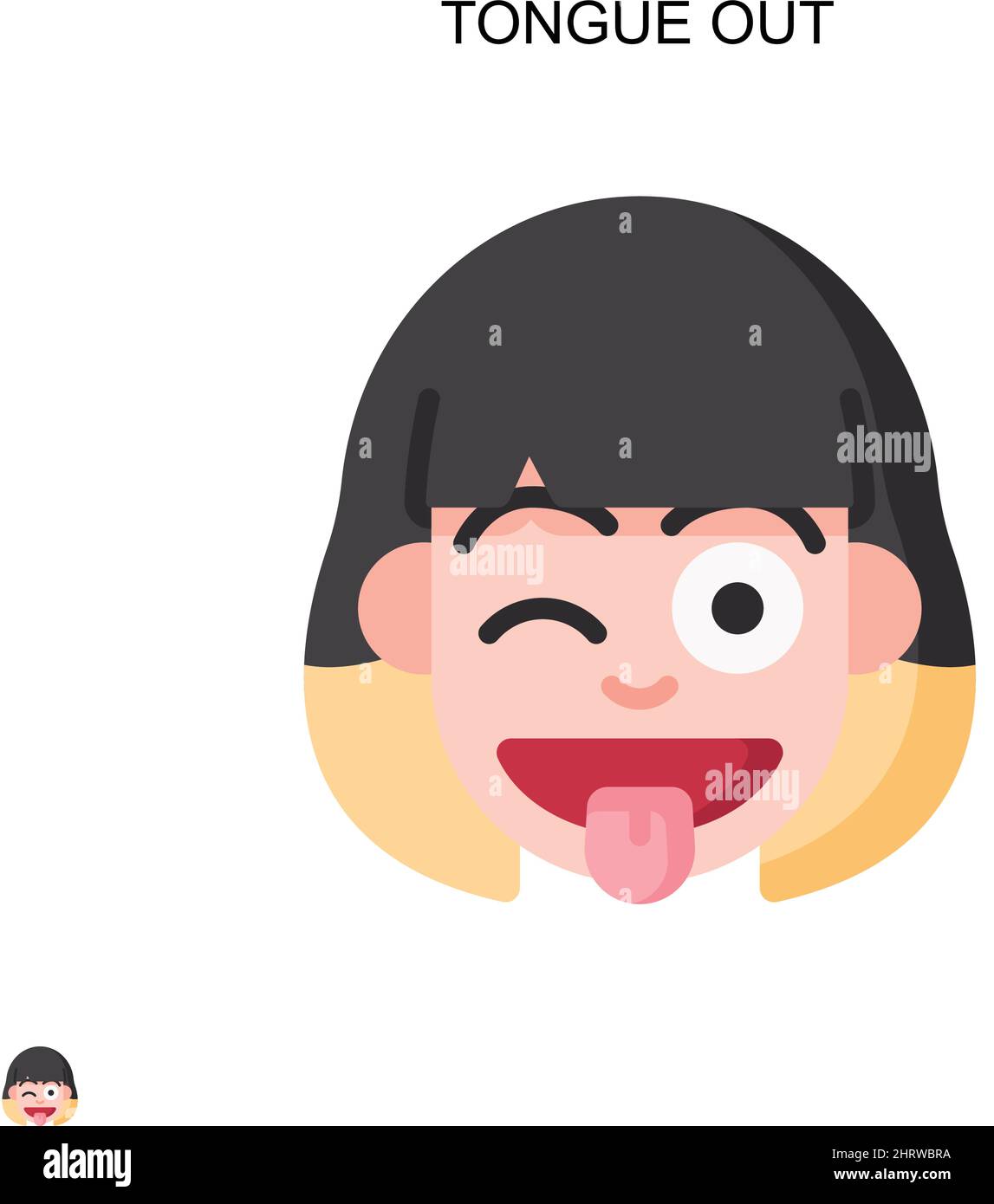 Tongue out Simple vector icon. Illustration symbol design template for ...
