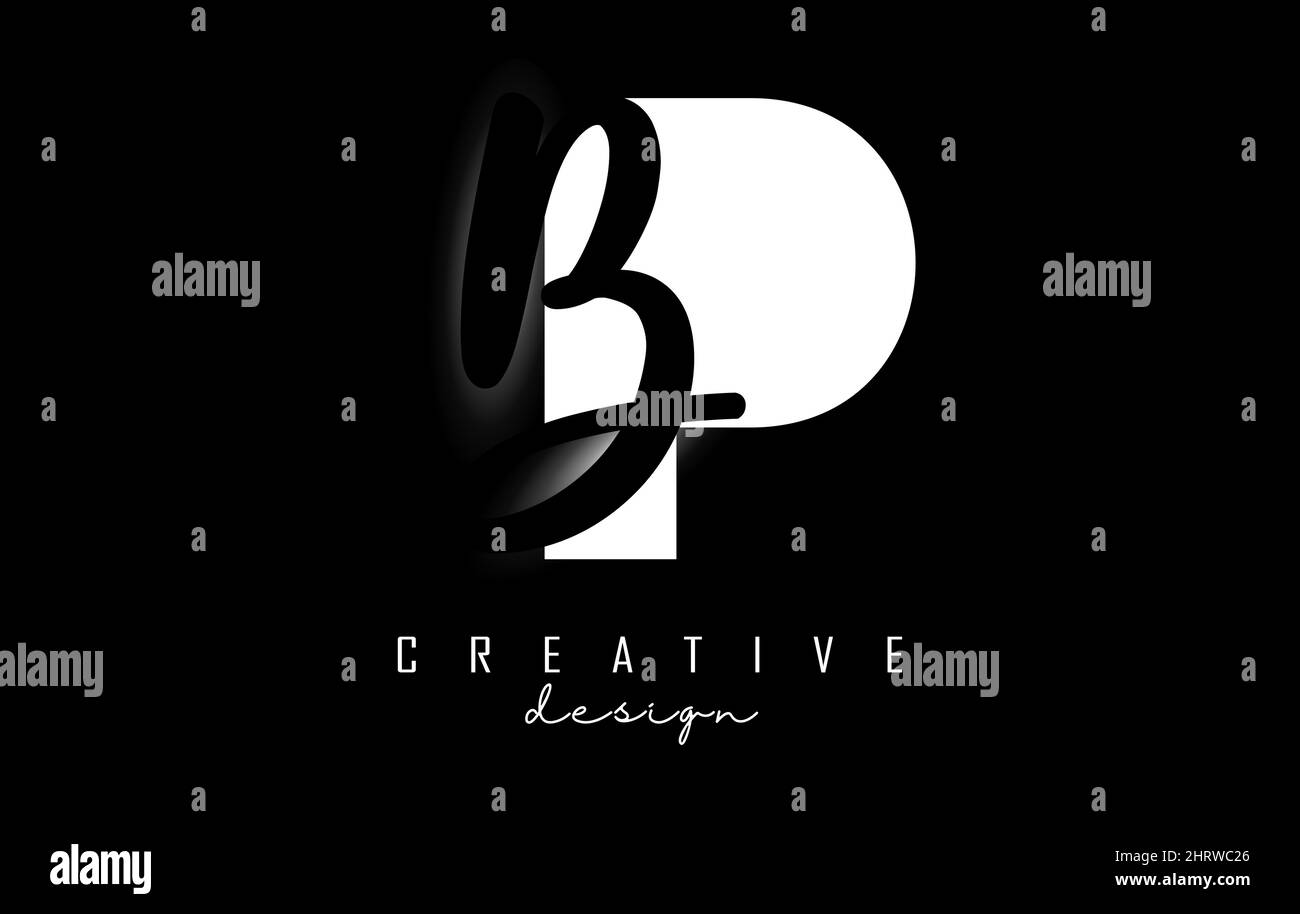 White and Black Letters PB logo with a minimalist design. Letters P and ...