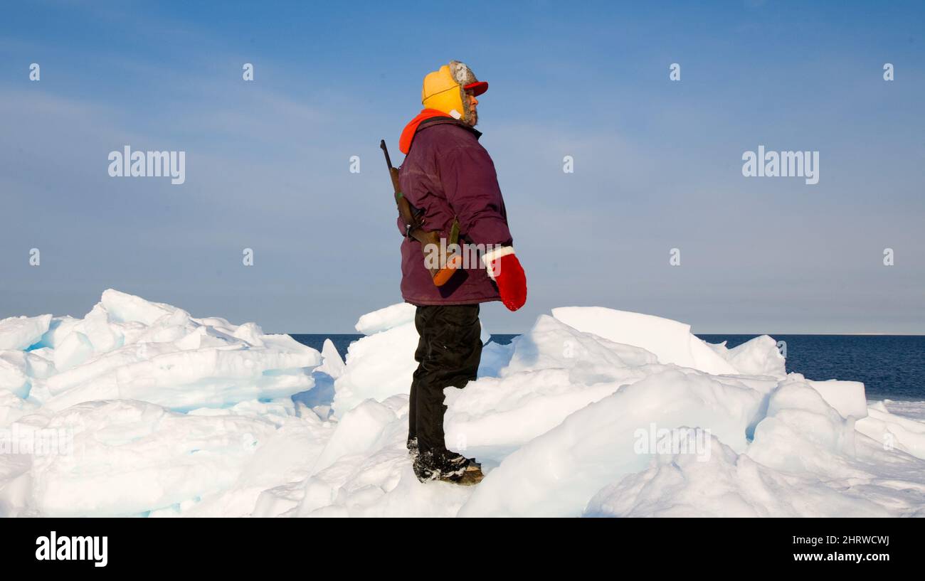 An arctic ranger patrols the Arctic Passage in Resolute, Nunavut on ...