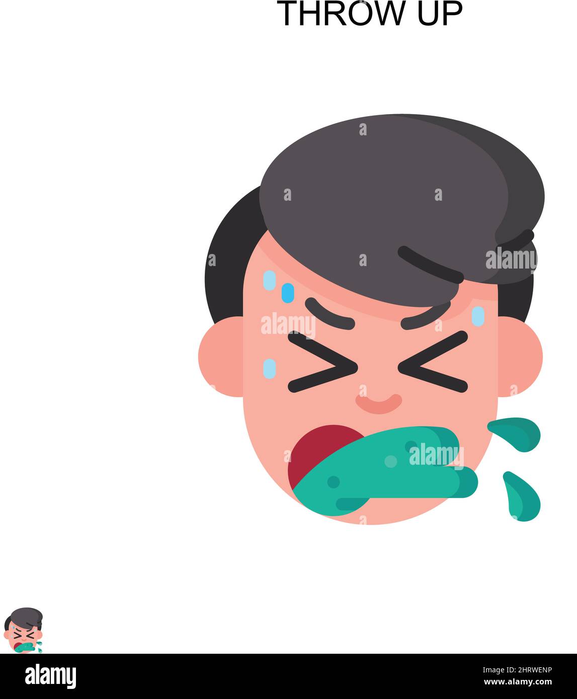 Throw up Simple vector icon. Illustration symbol design template for ...