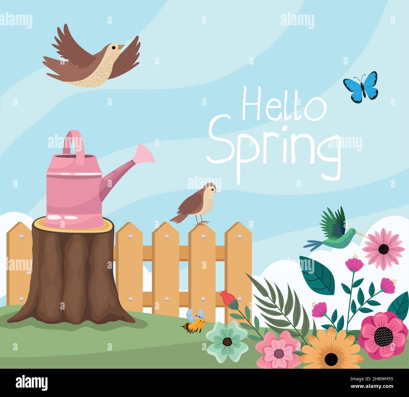 hello spring season card Stock Vector Image & Art - Alamy