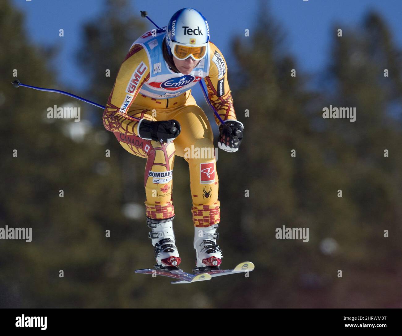 Emily Brydon of Canada soars down the course on her way to the 24th ...