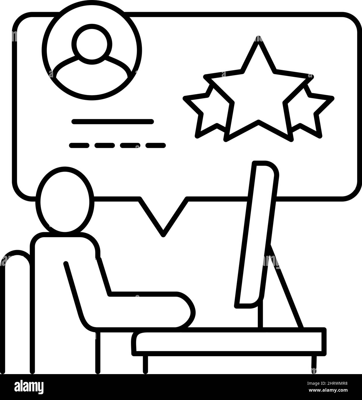 human readinf review in internet and crowdsoursing line icon vector ...