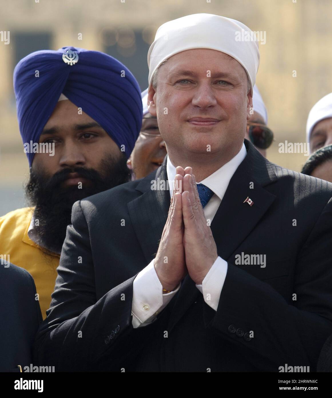 Canadian Prime Minister Stephen Harper is seen as he visits the Golden ...