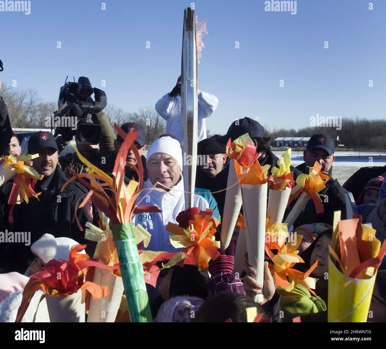 Alwyn Morris, 1984 Olympic gold medallist, shares the Olympic Flame ...