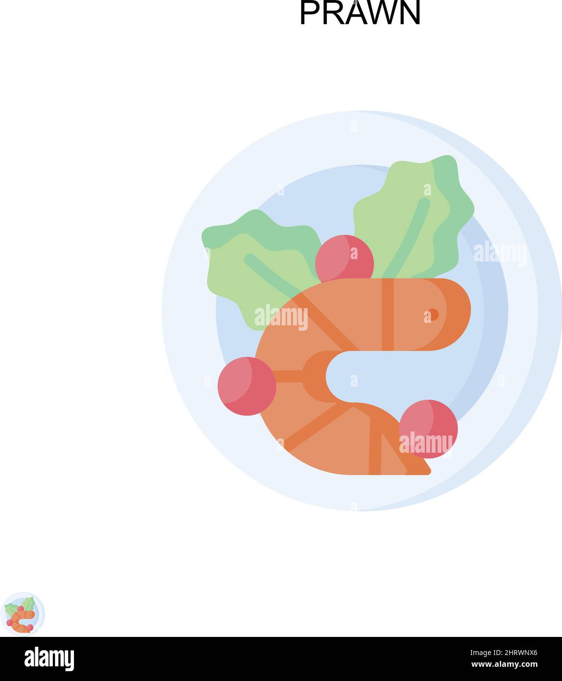 Prawn Simple vector icon. Illustration symbol design template for web ...