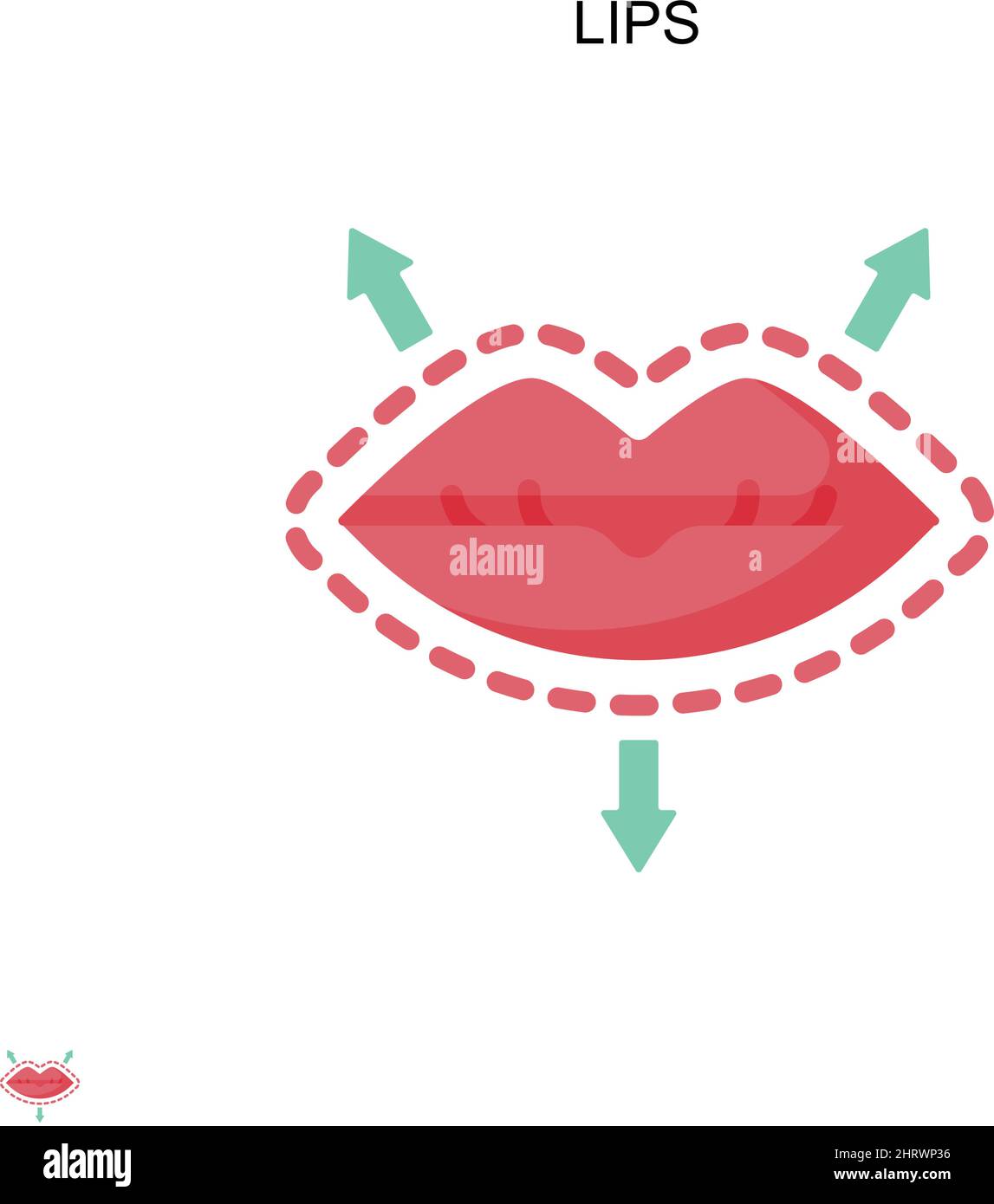 Lips Simple vector icon. Illustration symbol design template for web ...