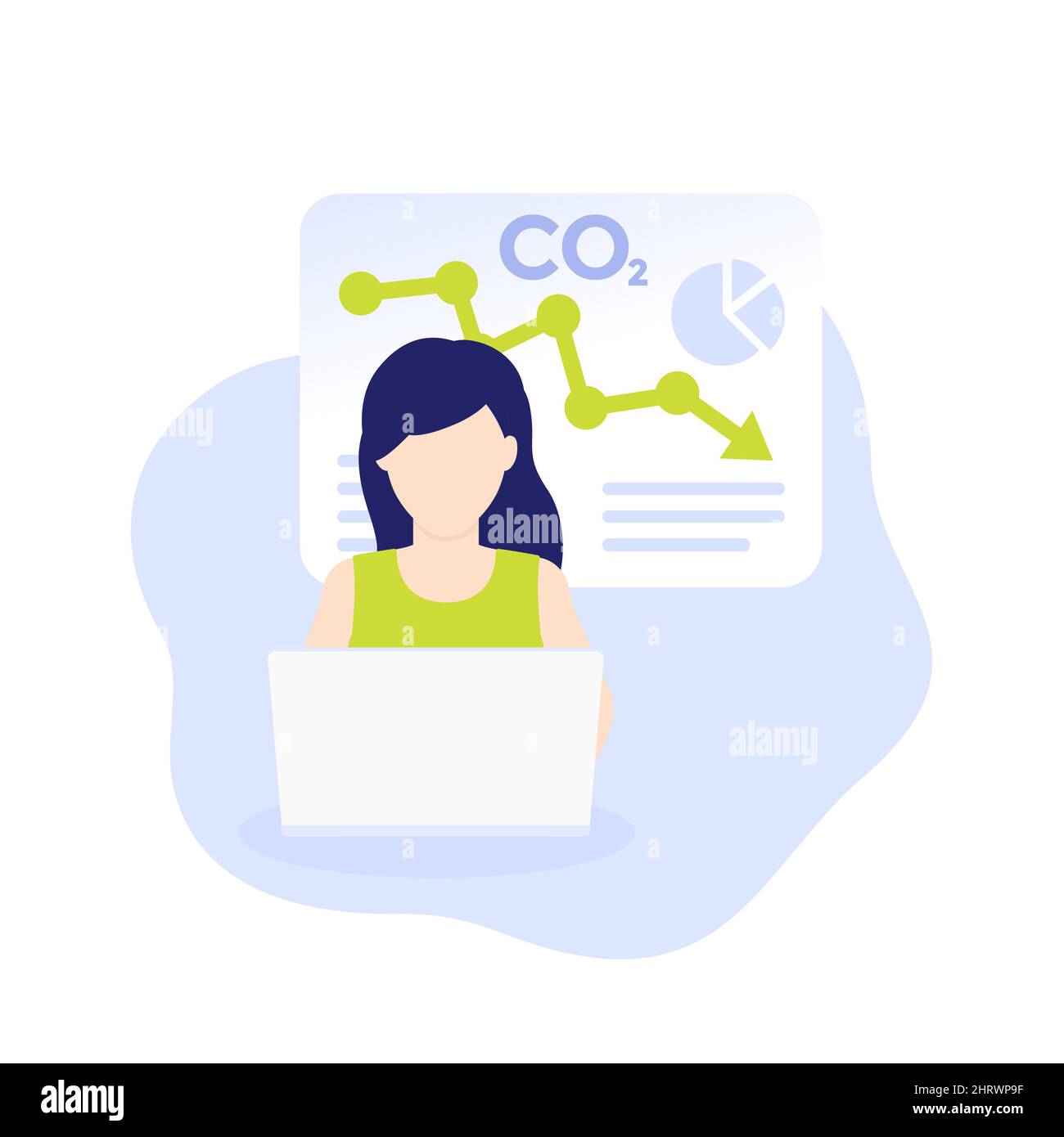 co2 gas, carbon emission reduction, analyzing data Stock Vector Image ...