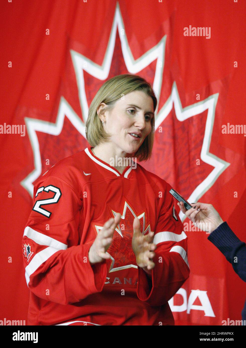 Captain Hayley Wickenheiser is interviewed after the Canadian women's ...